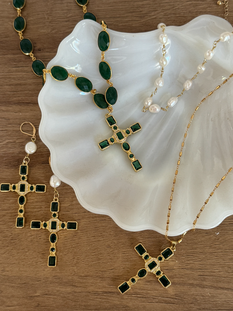 The Emerald Treasure Cross Necklace – Jay Nicole Designs