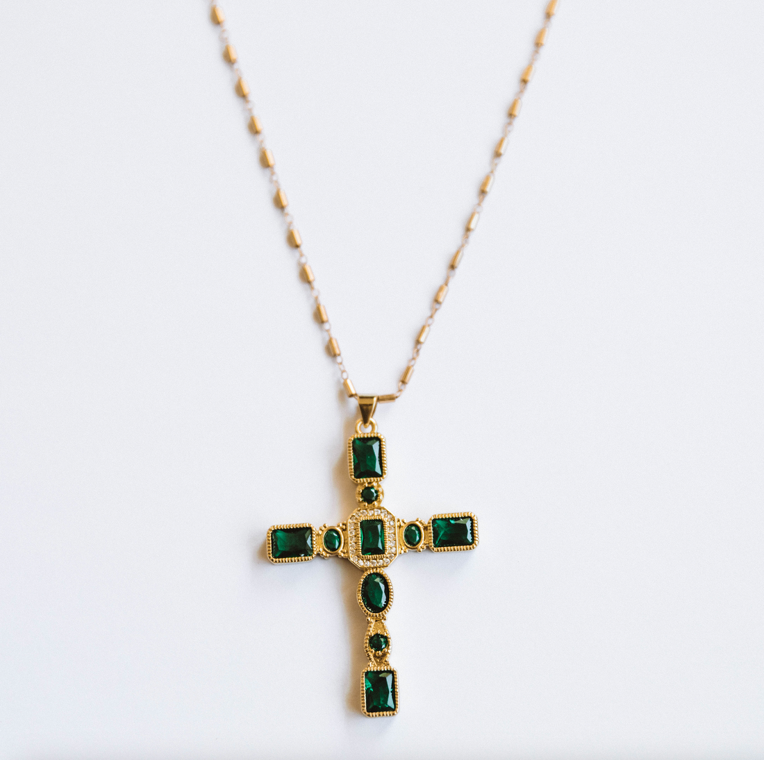 The Emerald Treasure Cross Necklace – Jay Nicole Designs